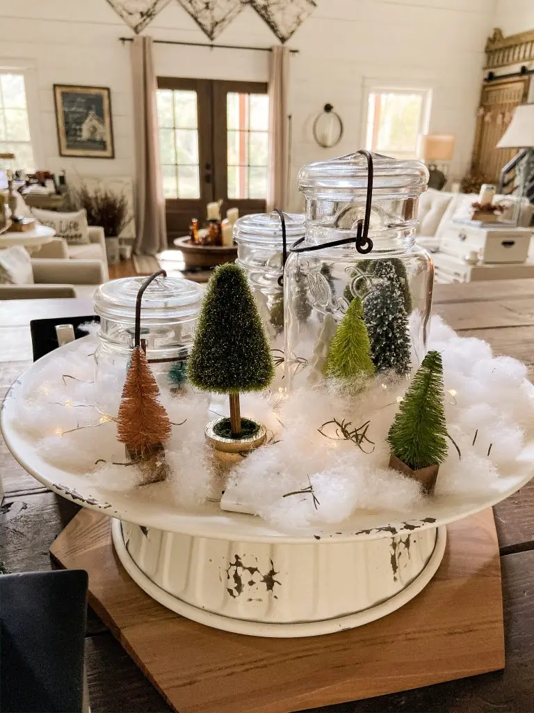 Christmas Snow Scene in a Jar - The Ponds Farmhouse
