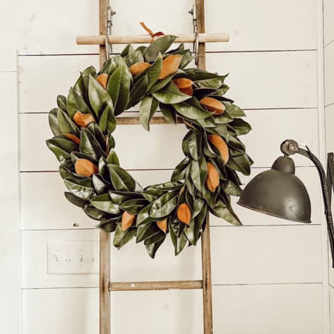 The Secret To Making An Easy Magnolia Wreath with Fresh Leaves