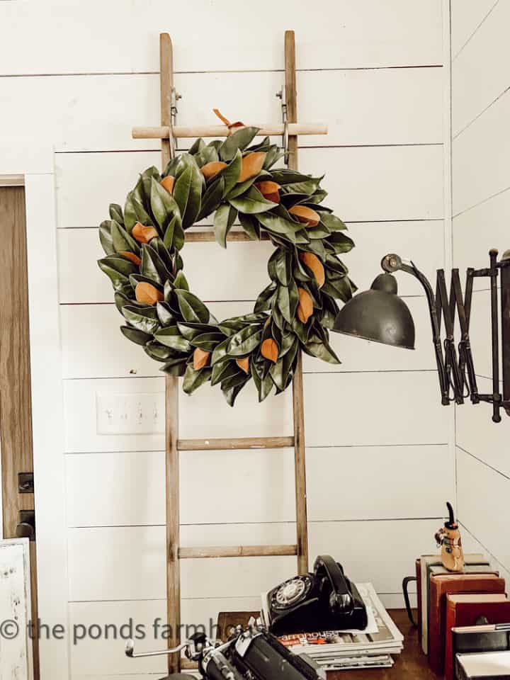 The Secret To Making An Easy Magnolia Wreath with Fresh Leaves
