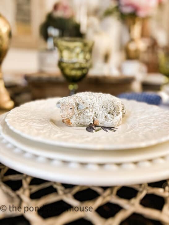Thrifted Elegance: Easter Tablescape with Lambs & Vintage Finds