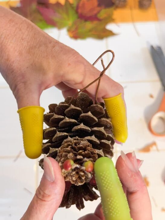 Pinecone Turkey Place Card Holder: A Budget Thanksgiving Craft