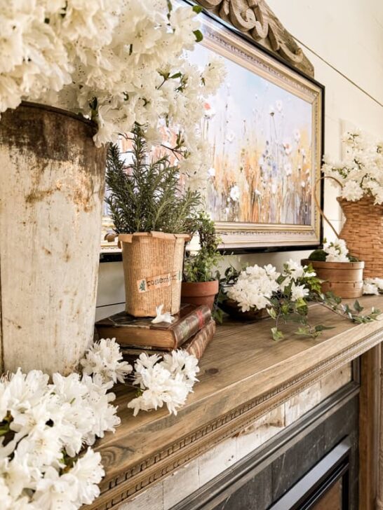 Springtime Mantel Decor Refresh: 9 Budget Farmhouse Ideas