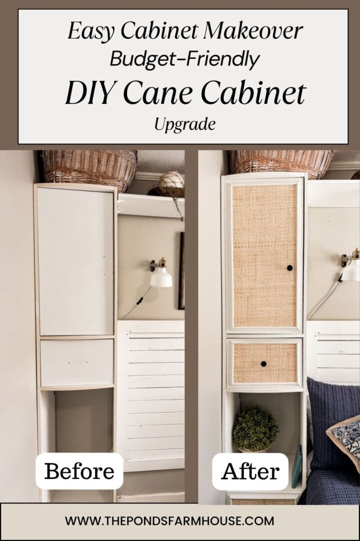 DIY Rattan Cane Upgrade: Coastal Chic Cheap Cabinet Makeover