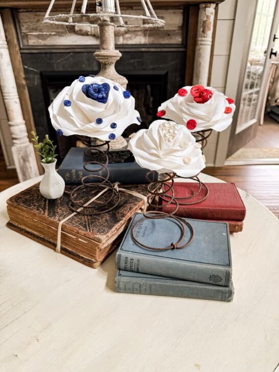 3 Easy Ways to Decorate with Vintage Red, White & Blue Buttons