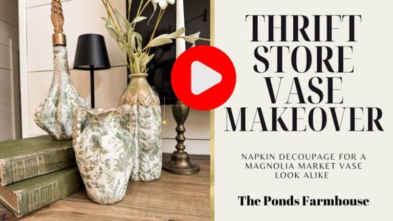 Upcycle Thrifted Vases: Chic Style (Napkins) (Magnolia Inspired)