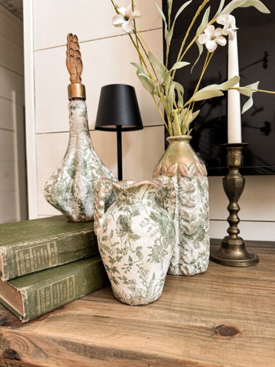 Upcycle Thrifted Vases: Chic Style (Napkins) (Magnolia Inspired)