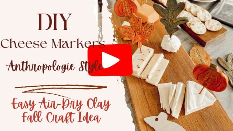 DIY Anthropologie-Style Cheese Markers: Air Dry Clay Fall Decor